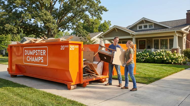 Dumpster Rental | Same-Day from $595 | No Hidden Fees | Dumpster Champs
